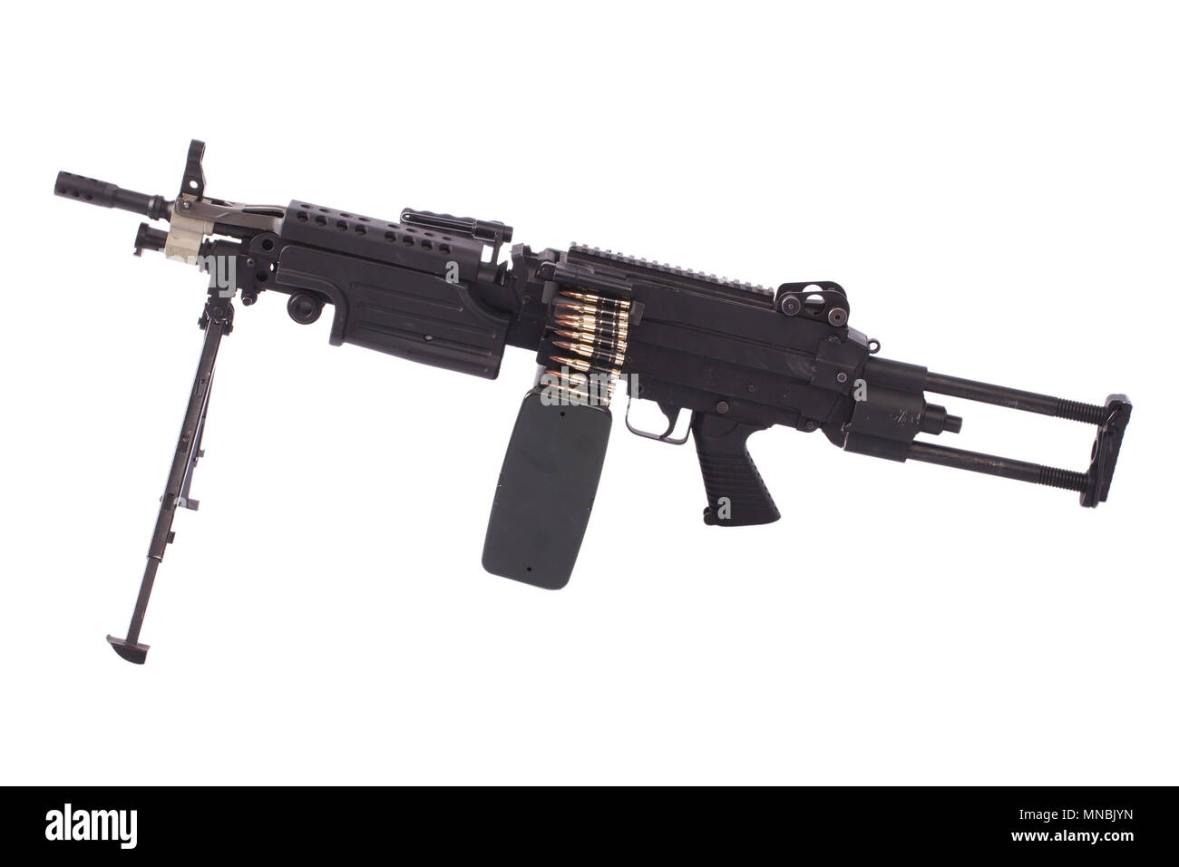 M249 machine gun isolated on white background Stock Photo - Alamy