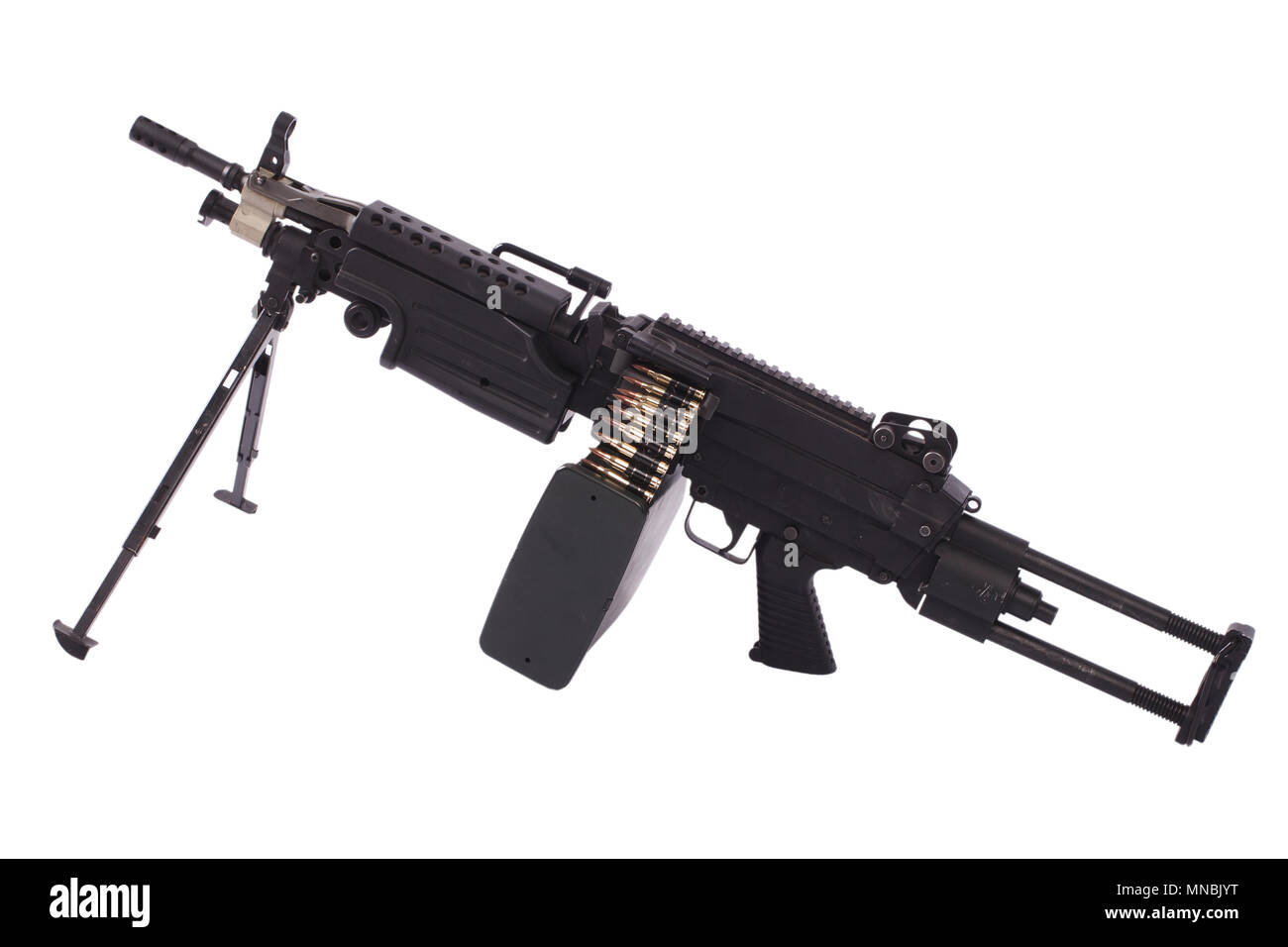 M249 machine gun isolated on white background Stock Photo - Alamy