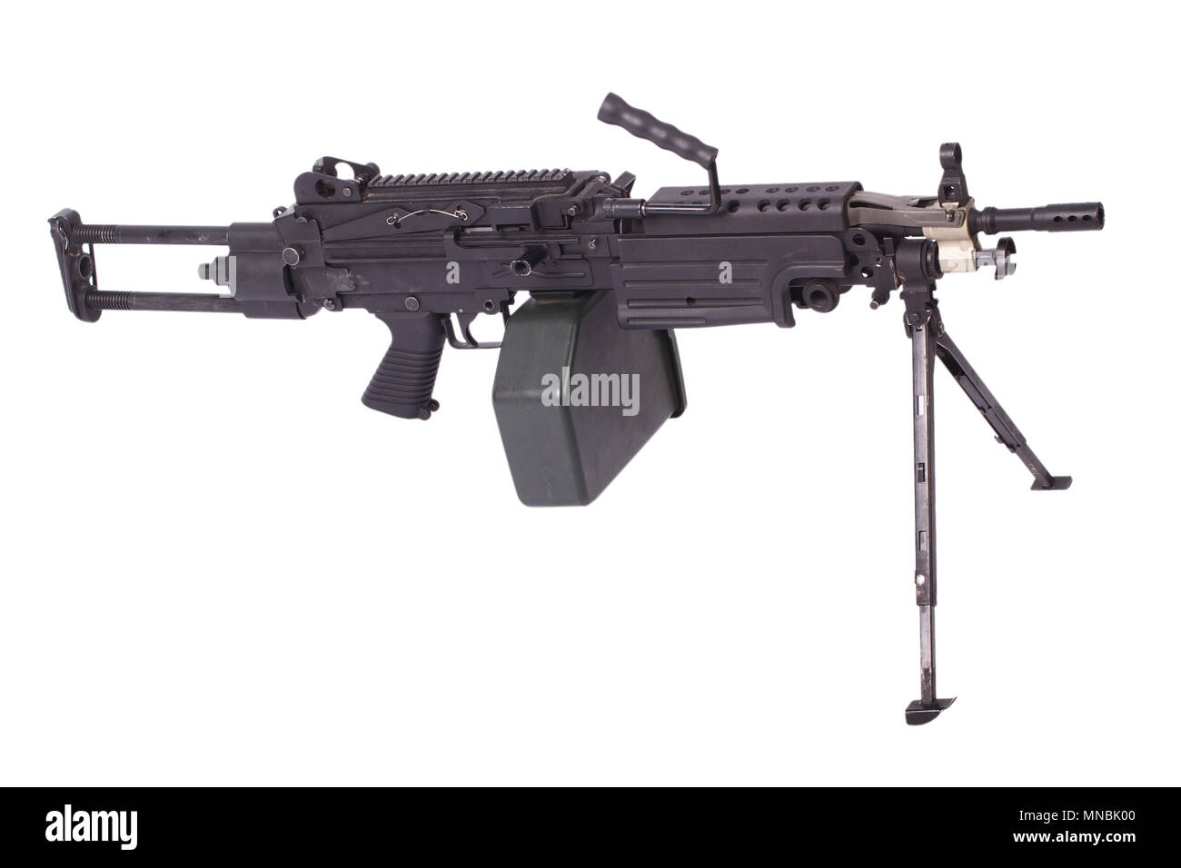 M249 machine gun isolated on white background Stock Photo - Alamy