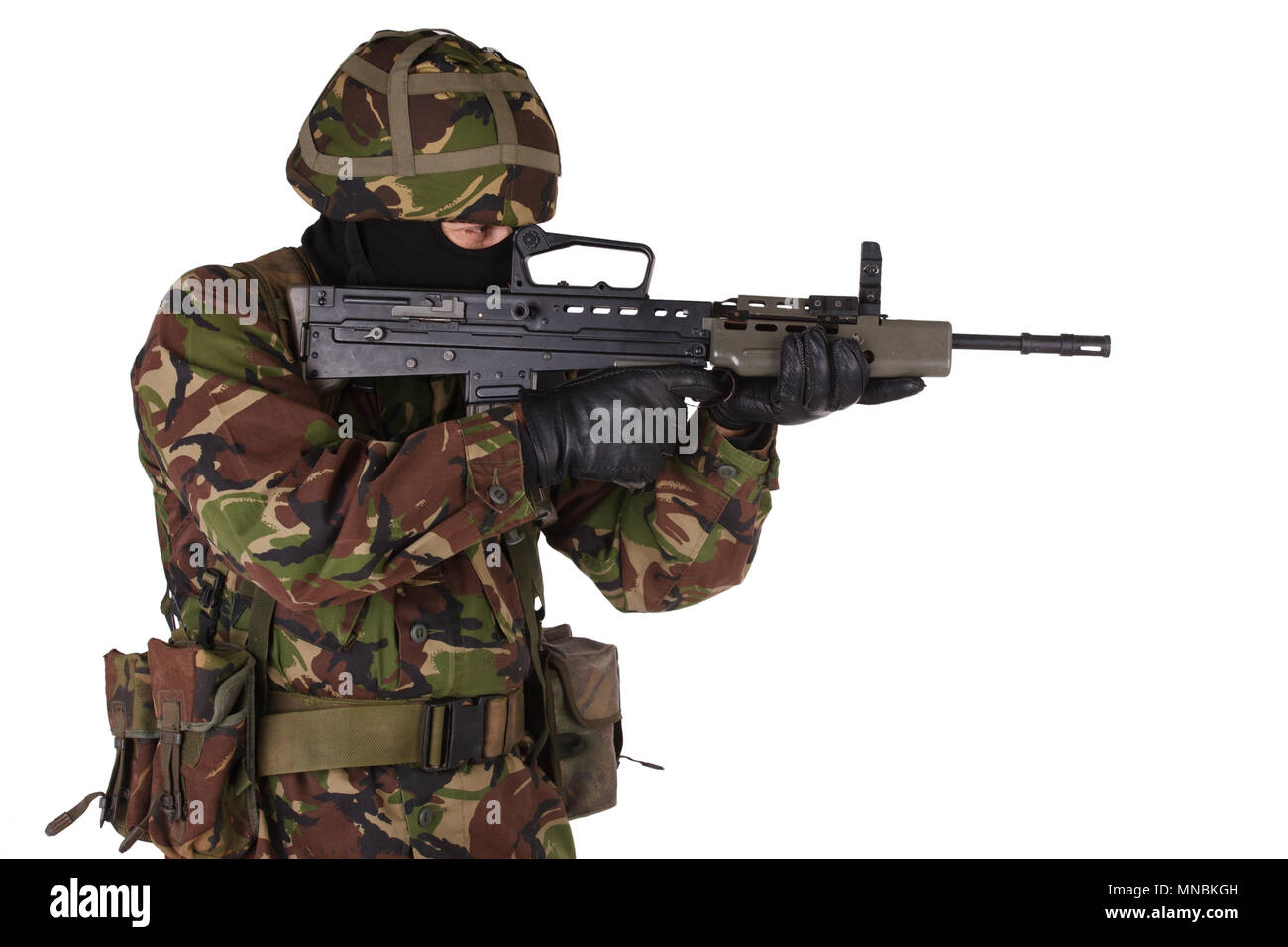 British Army Soldier in camouflage uniforms isolated on white Stock ...