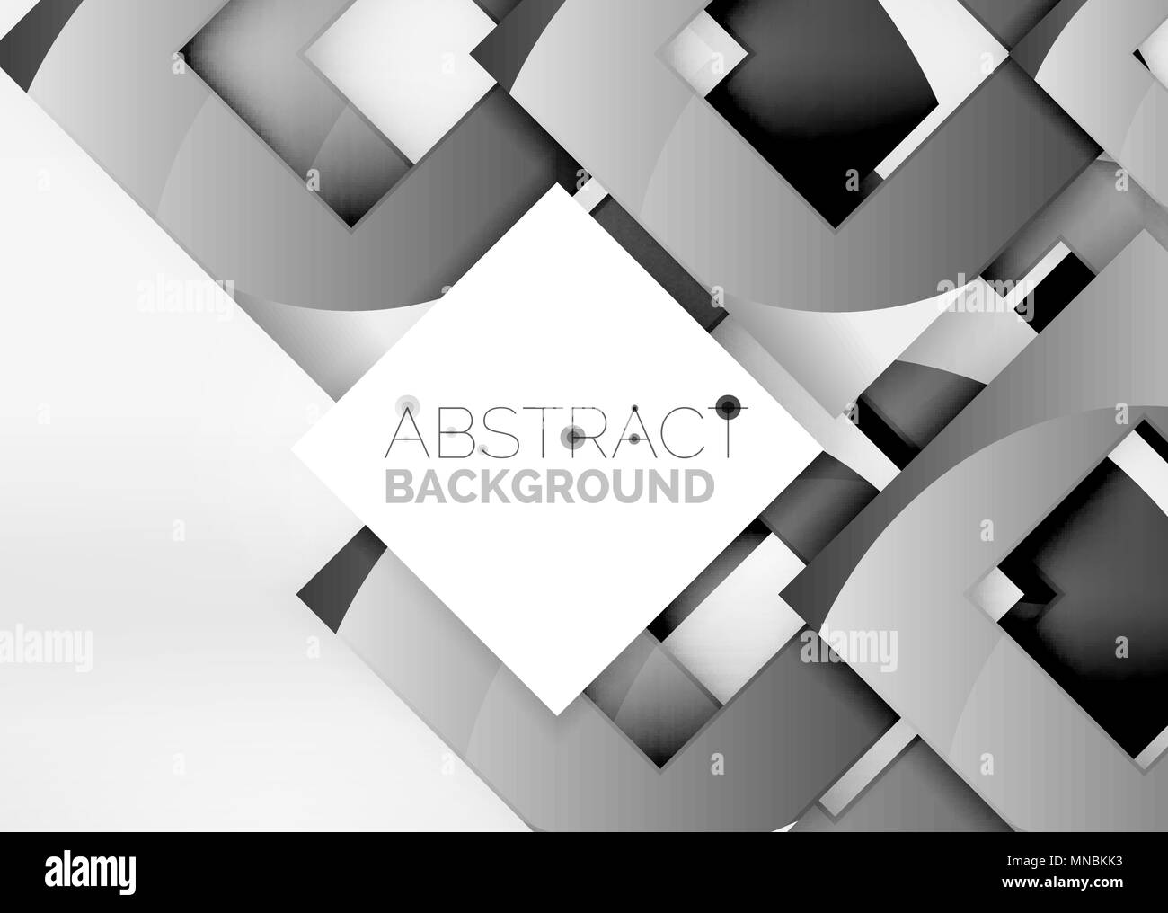 Squares geometric object in light 3d space, abstract background ...