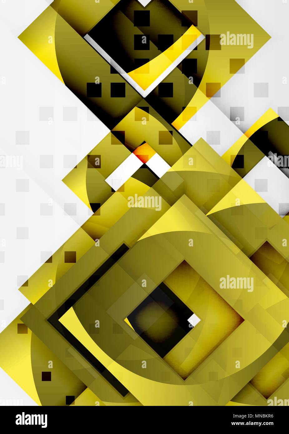 Squares geometric object in light 3d space, abstract background ...