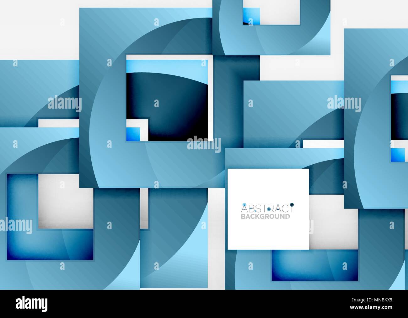 Squares geometric object in light 3d space, abstract background ...