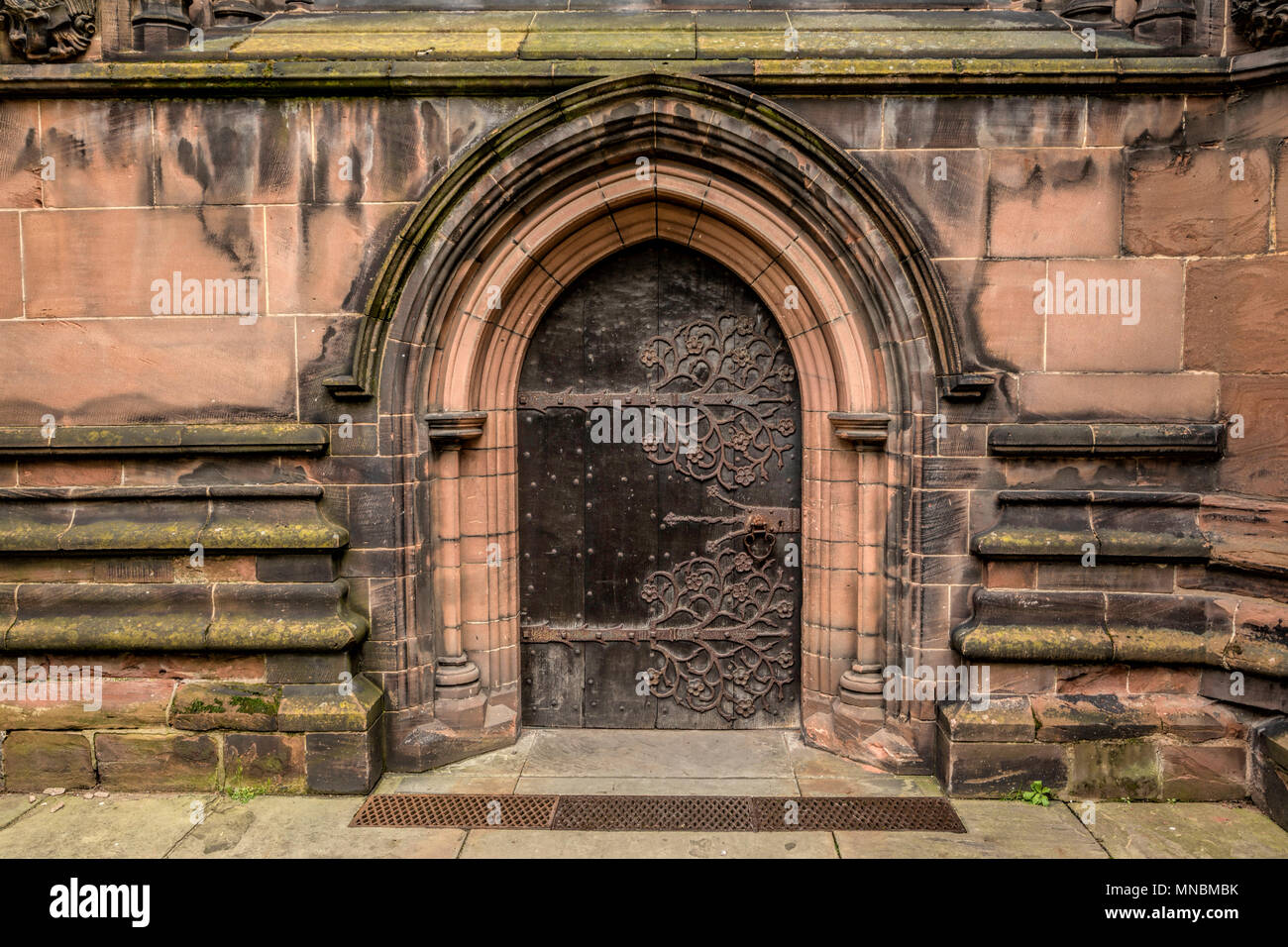 Ancient wooden door with latch of the Cathedral Church of Christ and ...