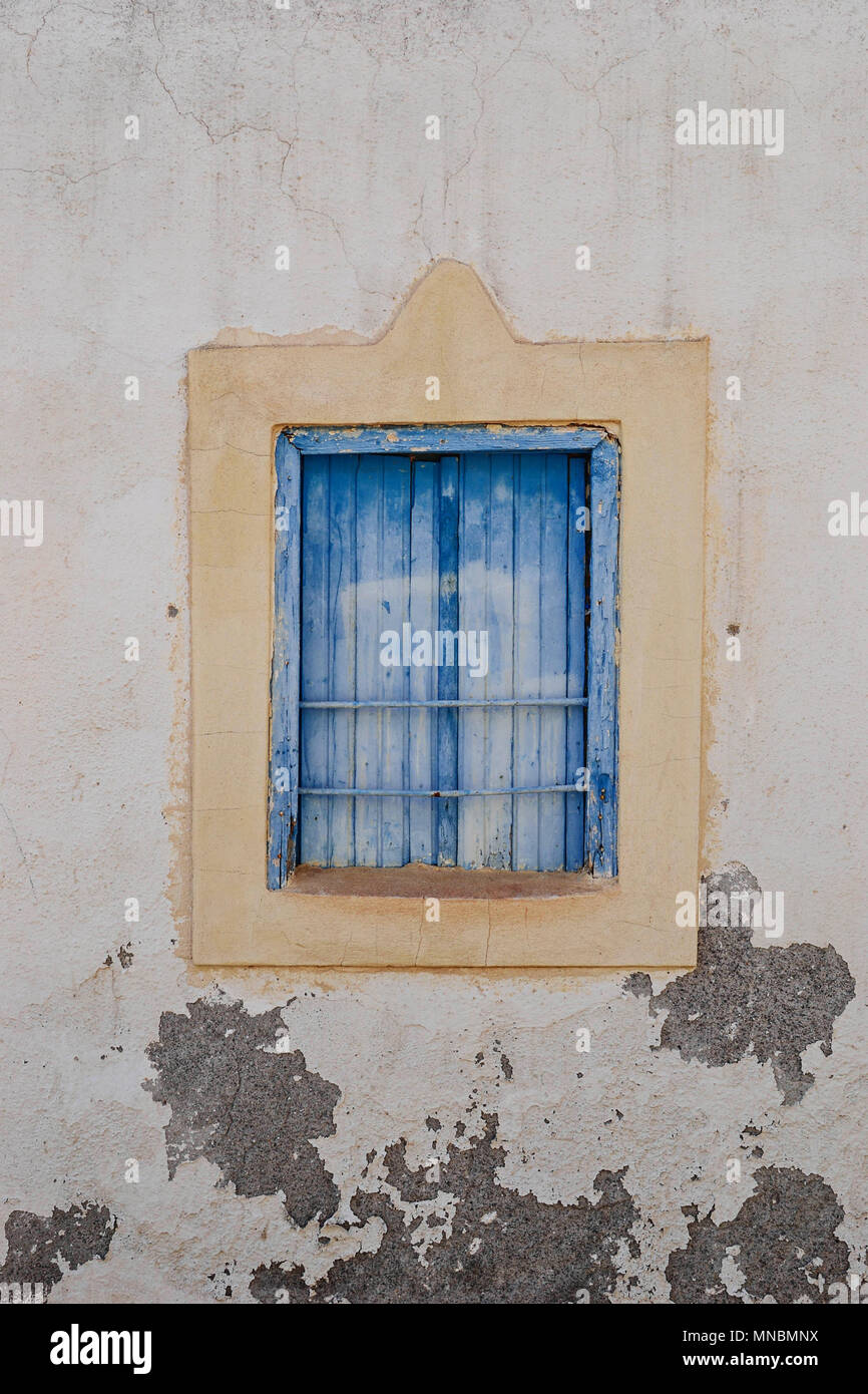 Old window on old town in Malia, Greece Stock Photo - Alamy