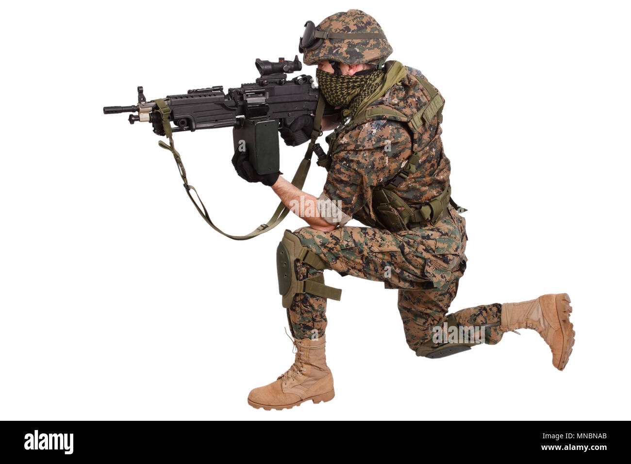 US MARINES with machine gun Stock Photo - Alamy