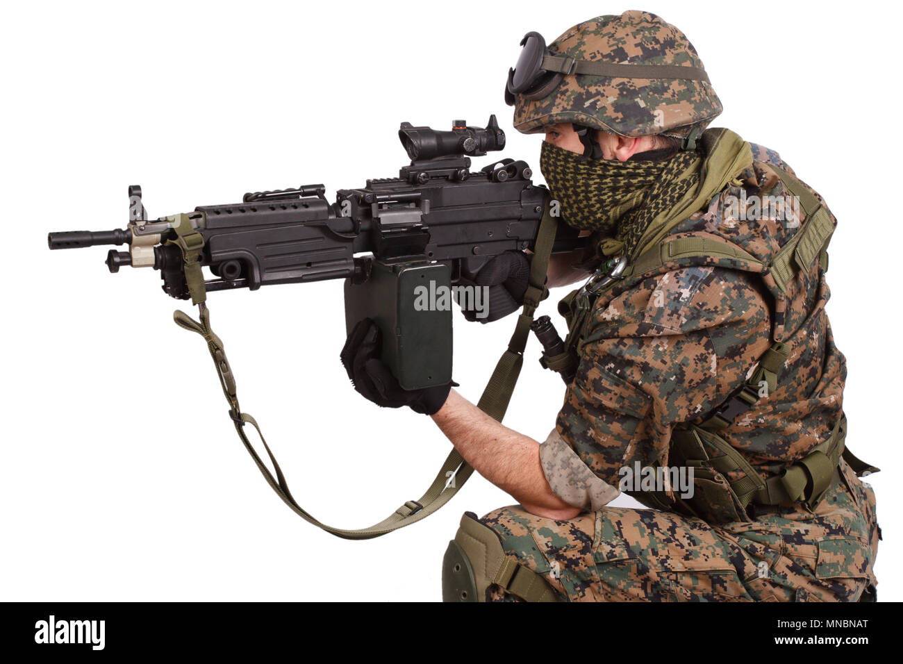 US MARINES with machine gun Stock Photo - Alamy