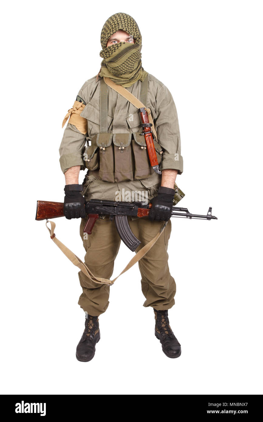 mercenary with AK 47 Stock Photo - Alamy