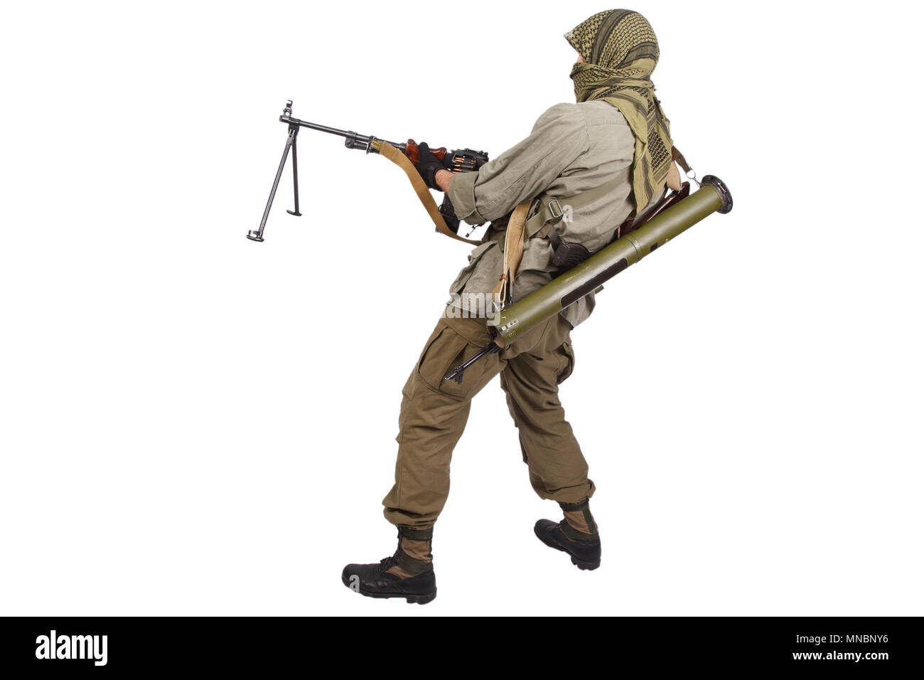 mercenary with machine gun Stock Photo - Alamy