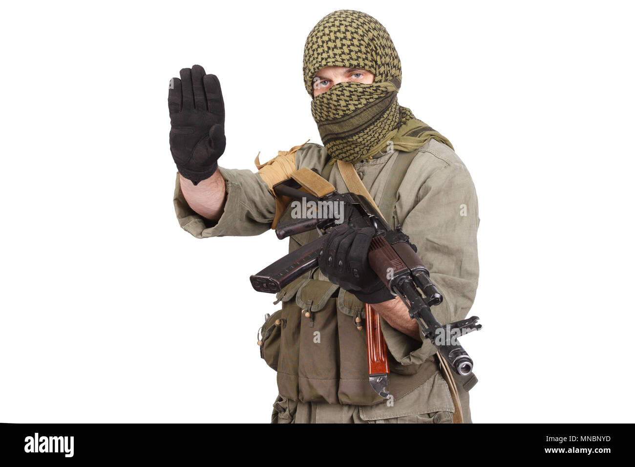 mercenary with AK 47 Stock Photo - Alamy