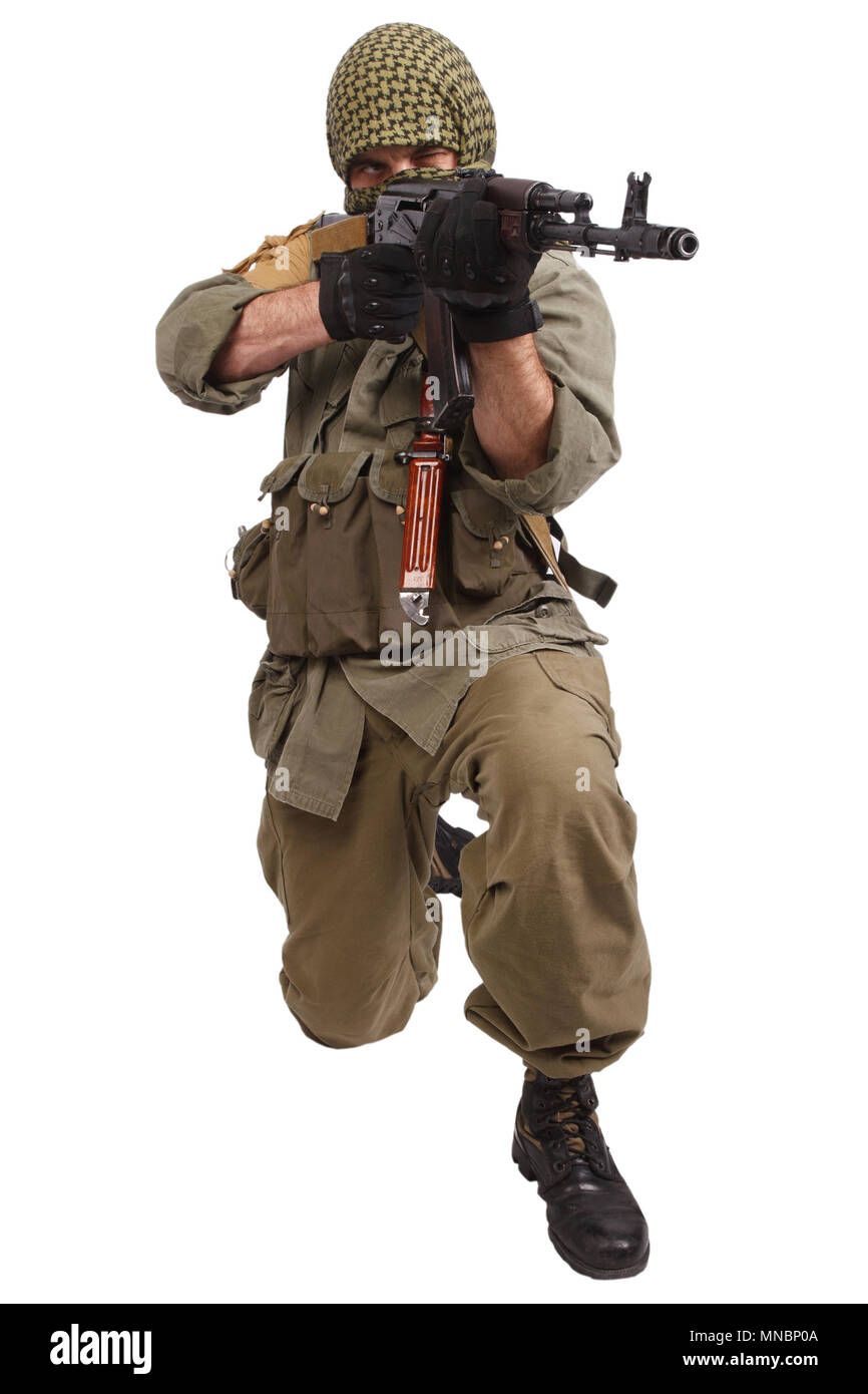mercenary with AK 47 Stock Photo - Alamy