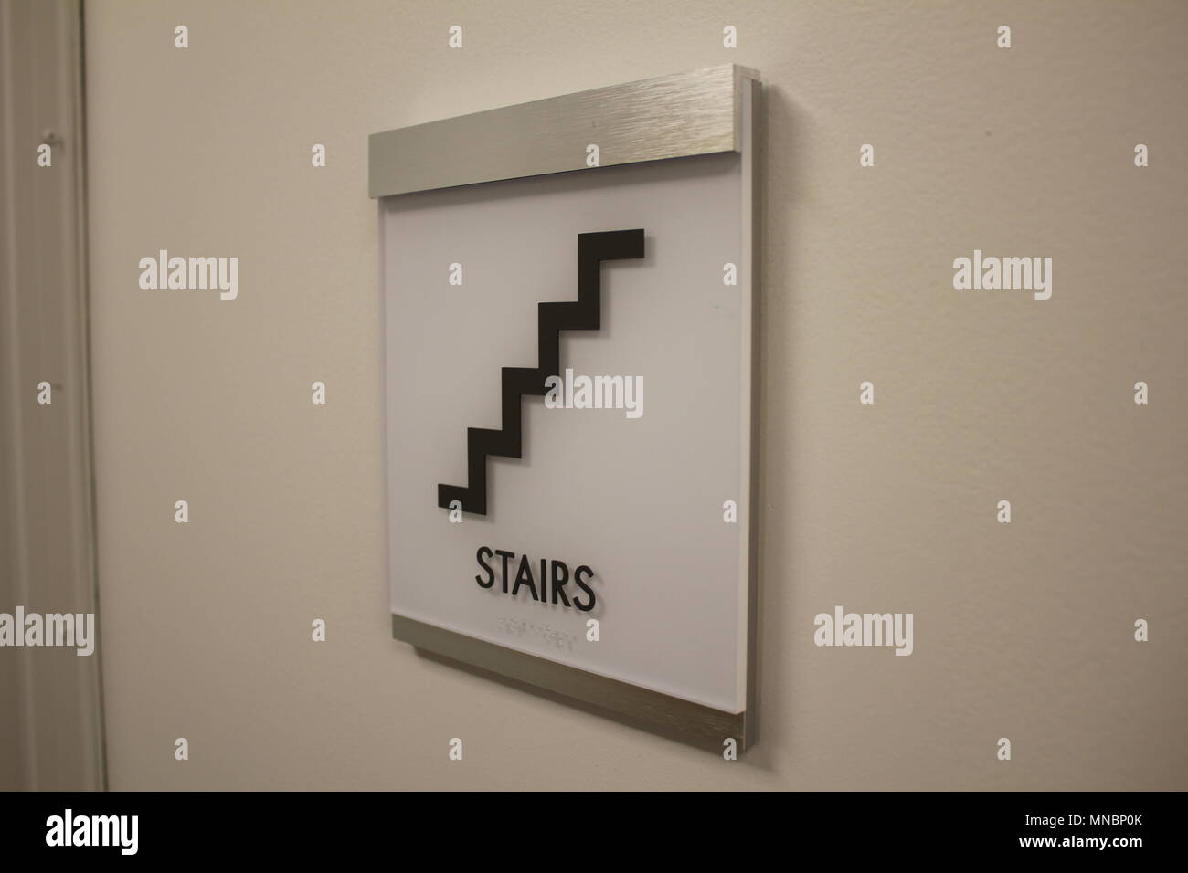 Stairs Building Sign Stock Photo - Alamy