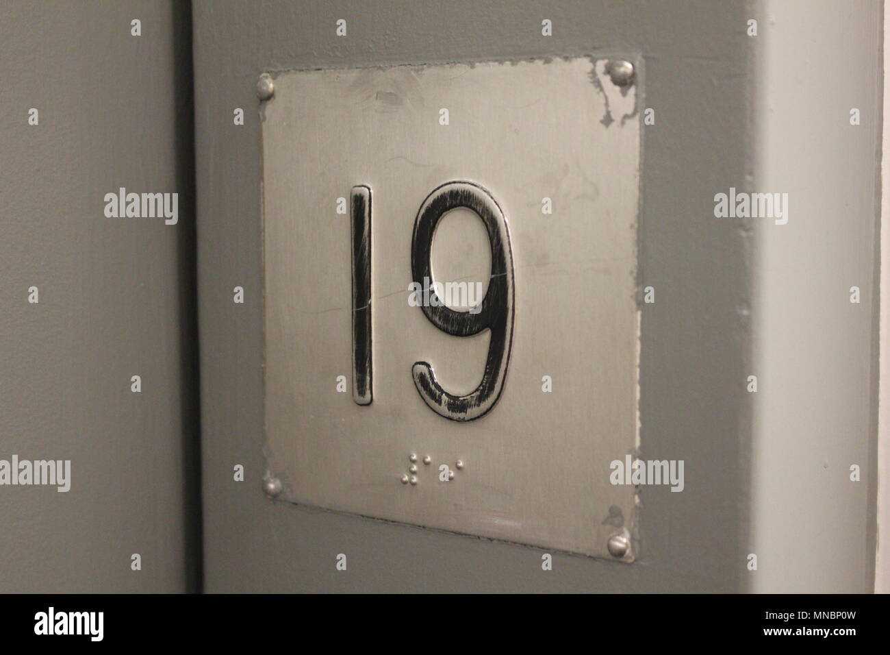 Number 19 Placard Sign Stock Photo - Alamy