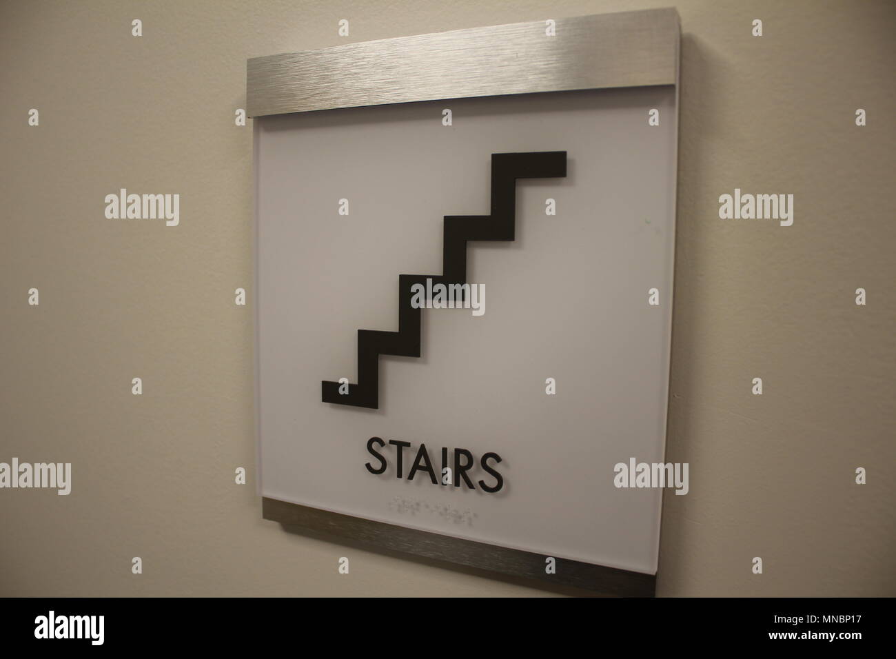 Stairs Building Sign Stock Photo - Alamy