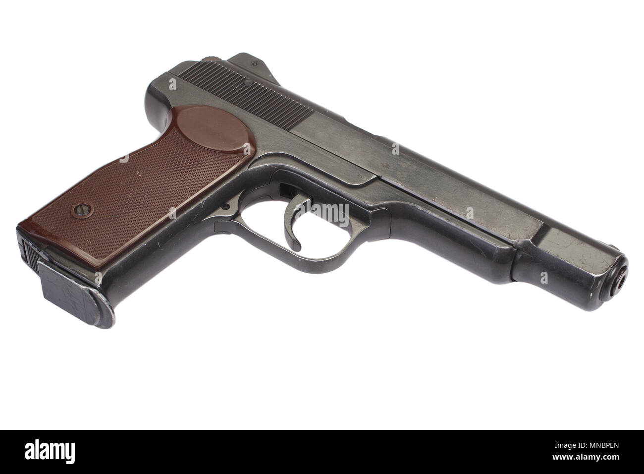Stechkin automatic pistol APS isolated on white Stock Photo - Alamy
