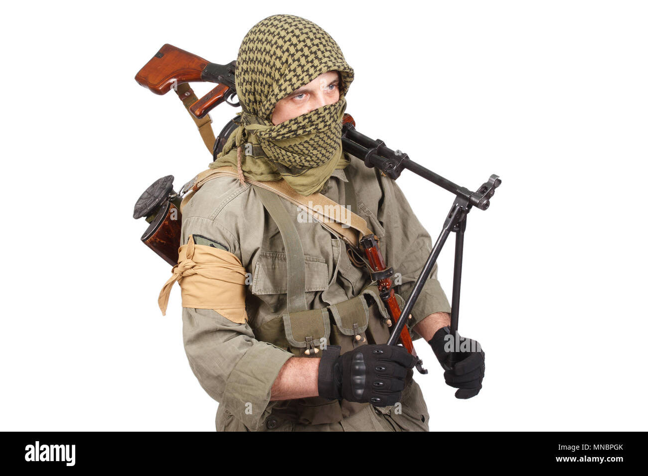 rebel with machine gun Stock Photo - Alamy