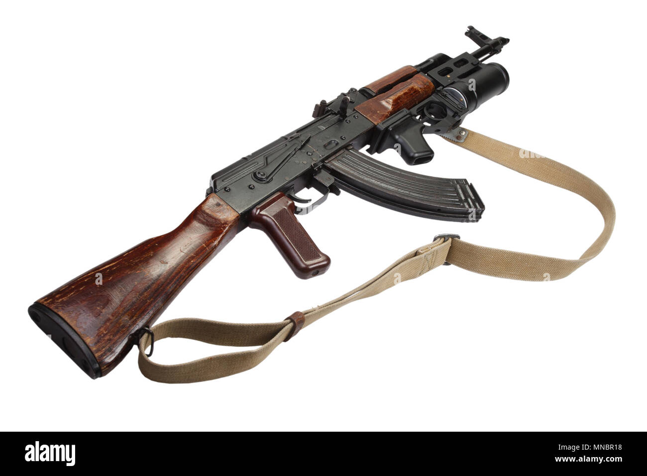 Kalashnikov AK 47 with GP-25 grenade launcher isolated on white Stock ...