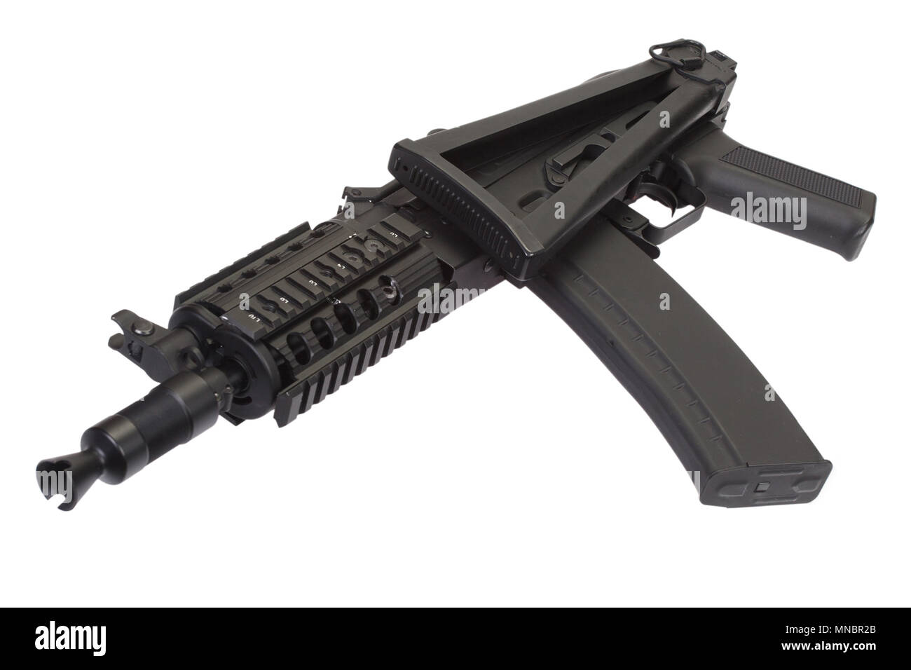 Kalashnikov AK47 short with modern update isolated on white Stock Photo ...