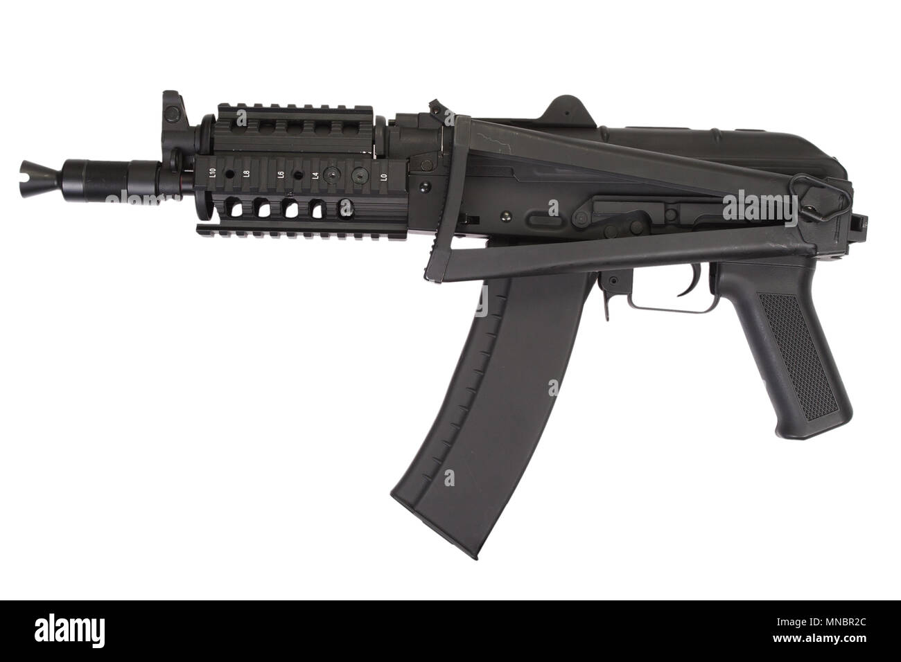 Kalashnikov AK47 short with modern update isolated on white Stock Photo ...