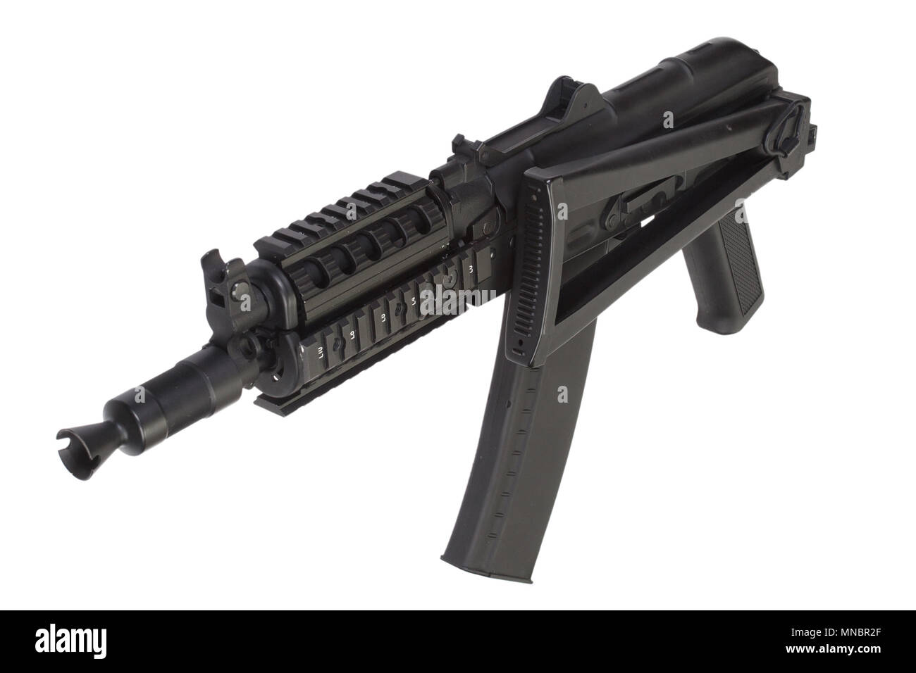 Kalashnikov AK47 short with modern update isolated on white Stock Photo ...