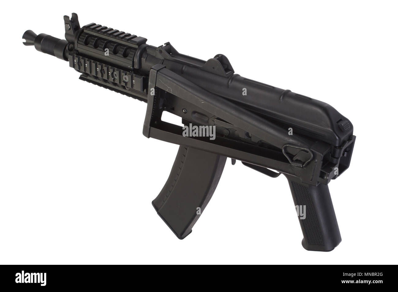 Kalashnikov AK47 short with modern update isolated on white Stock Photo ...