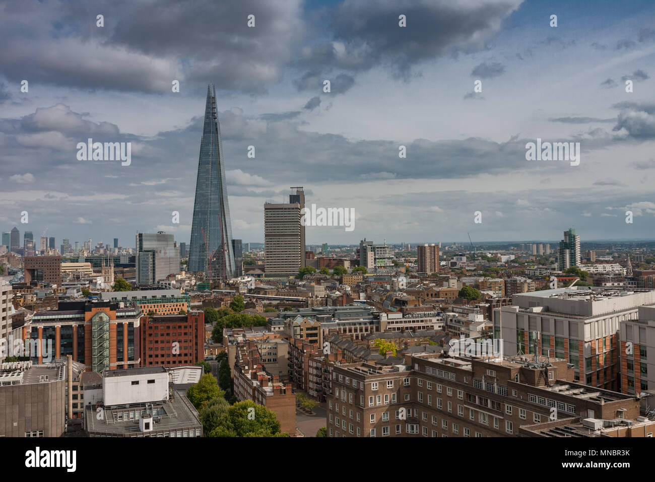 Aerial view of 95-story skyscraper The Shard in London. The Shard is ...