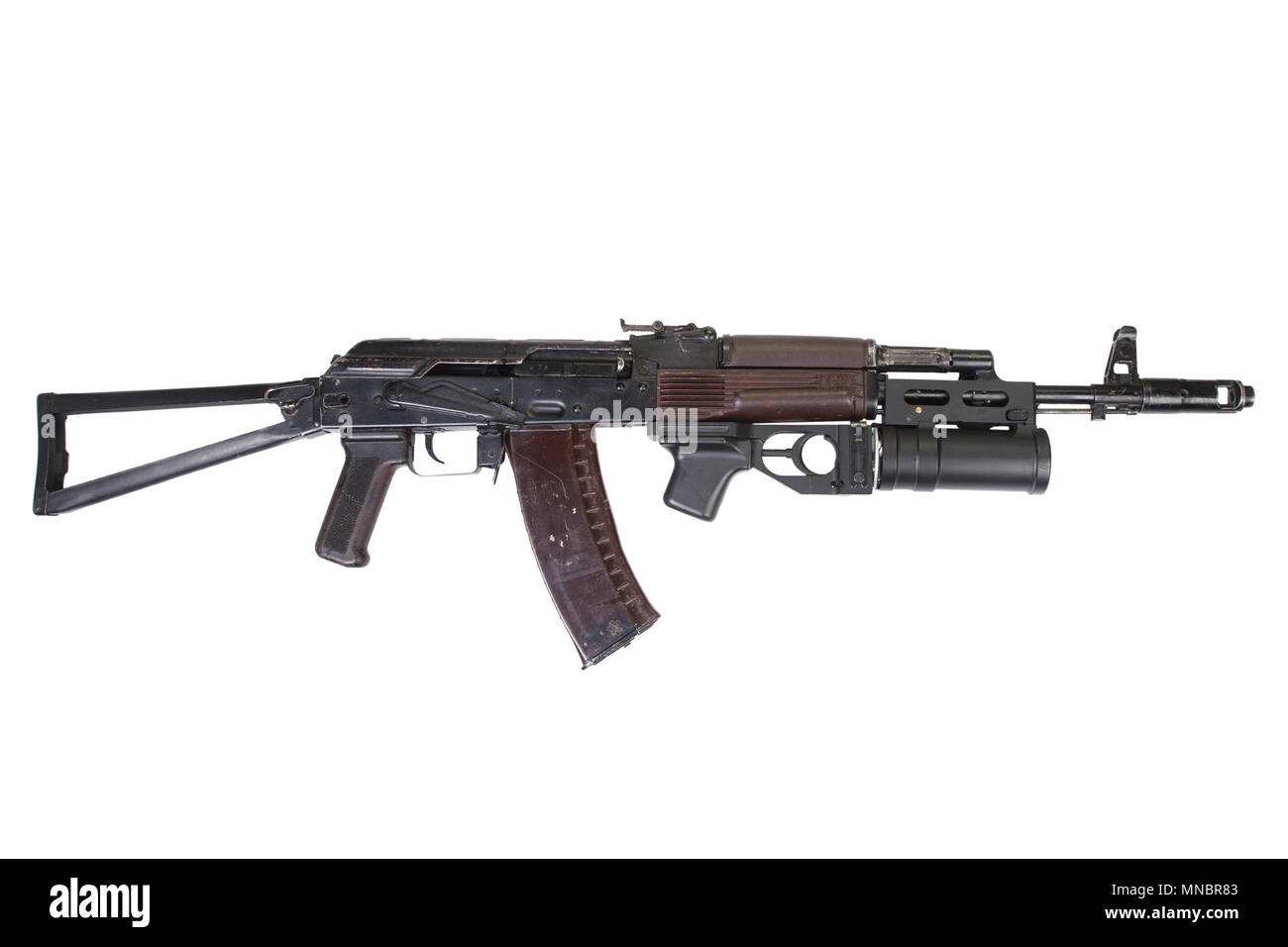 Kalashnikov AK 74 with GP-25 grenade launcher isolated on white Stock ...