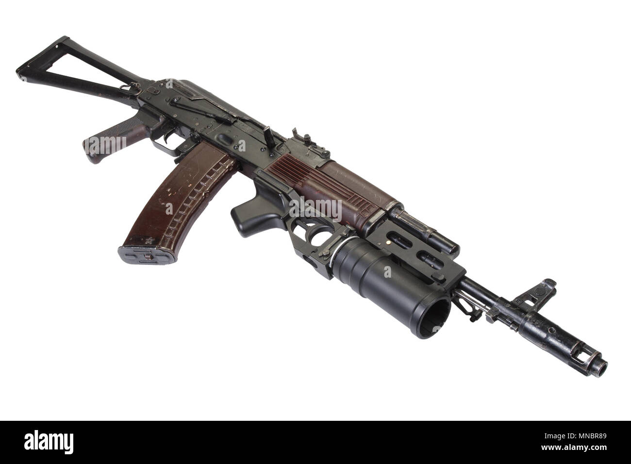 Kalashnikov AK 74 with GP-25 grenade launcher isolated on white Stock ...