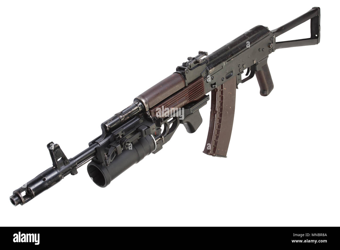 Kalashnikov AK 74 with GP-25 grenade launcher isolated on white Stock ...