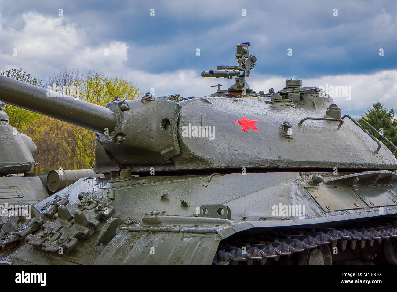 MINSK, BELARUS - MAY 01, 2018: Huge tank, militar vehicle, located at ...