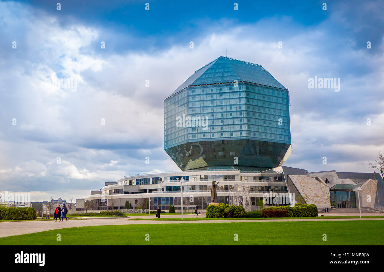 MINSK, BELARUS - MAY 01, 2018: The National Library of Belarus the full ...