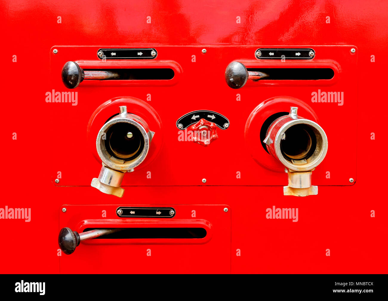 valve control on firefighters car Stock Photo - Alamy