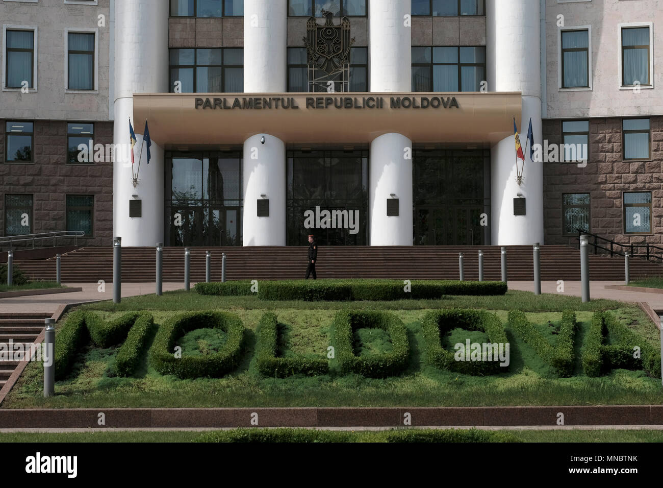 Exterior of the Parliament of the Republic of Moldova located on ...