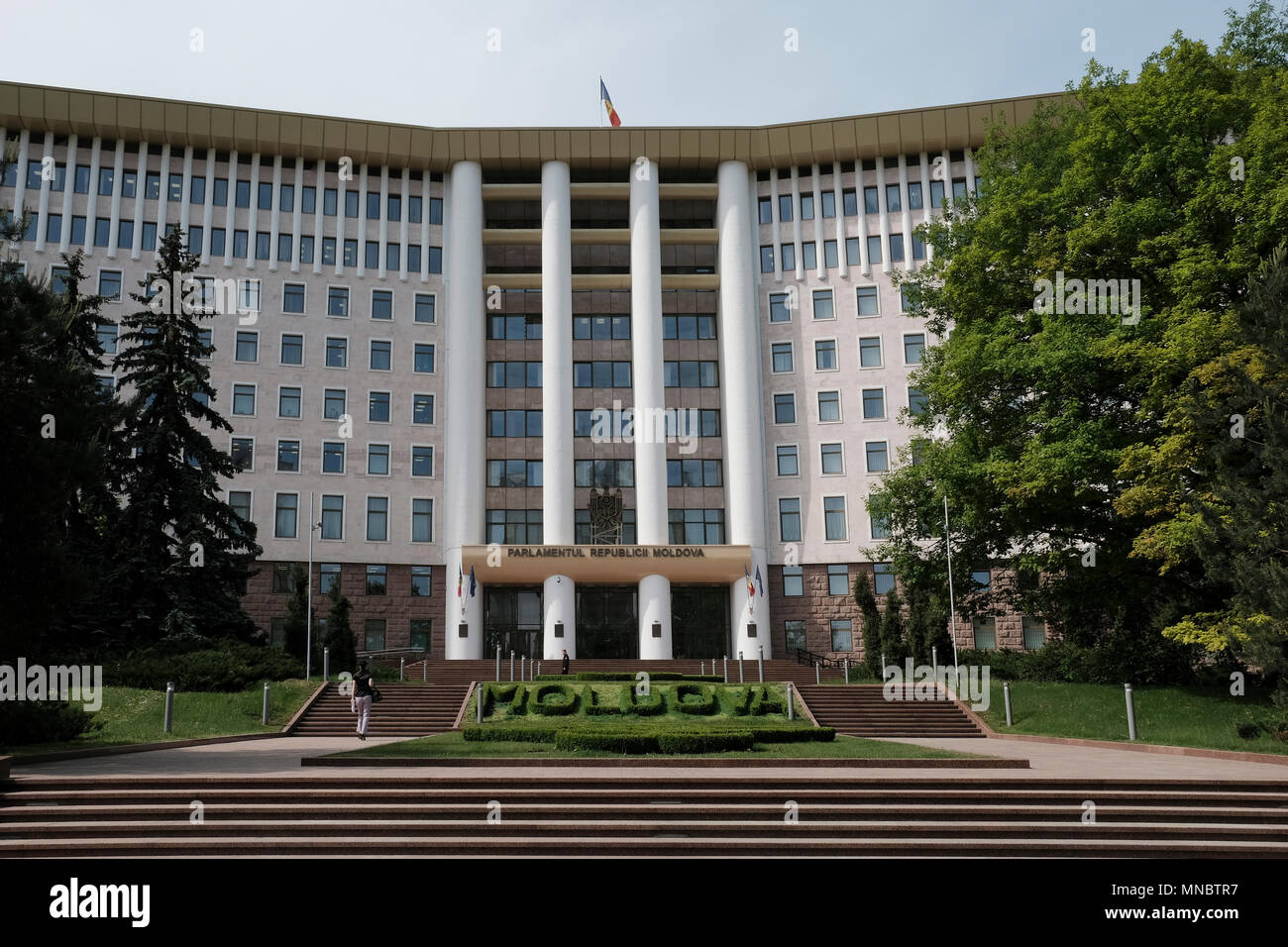 Exterior of the Parliament of the Republic of Moldova located on ...