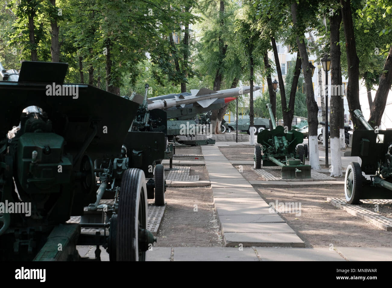 All sorts of Soviet era military weaponry displayed at the courtyard of ...