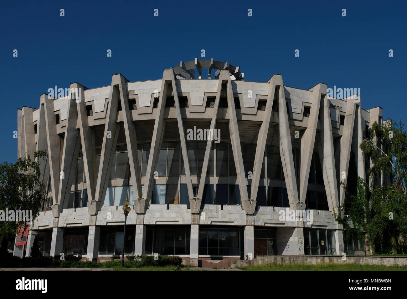 Exterior of the Communist-era circus building built in 1981 by the ...