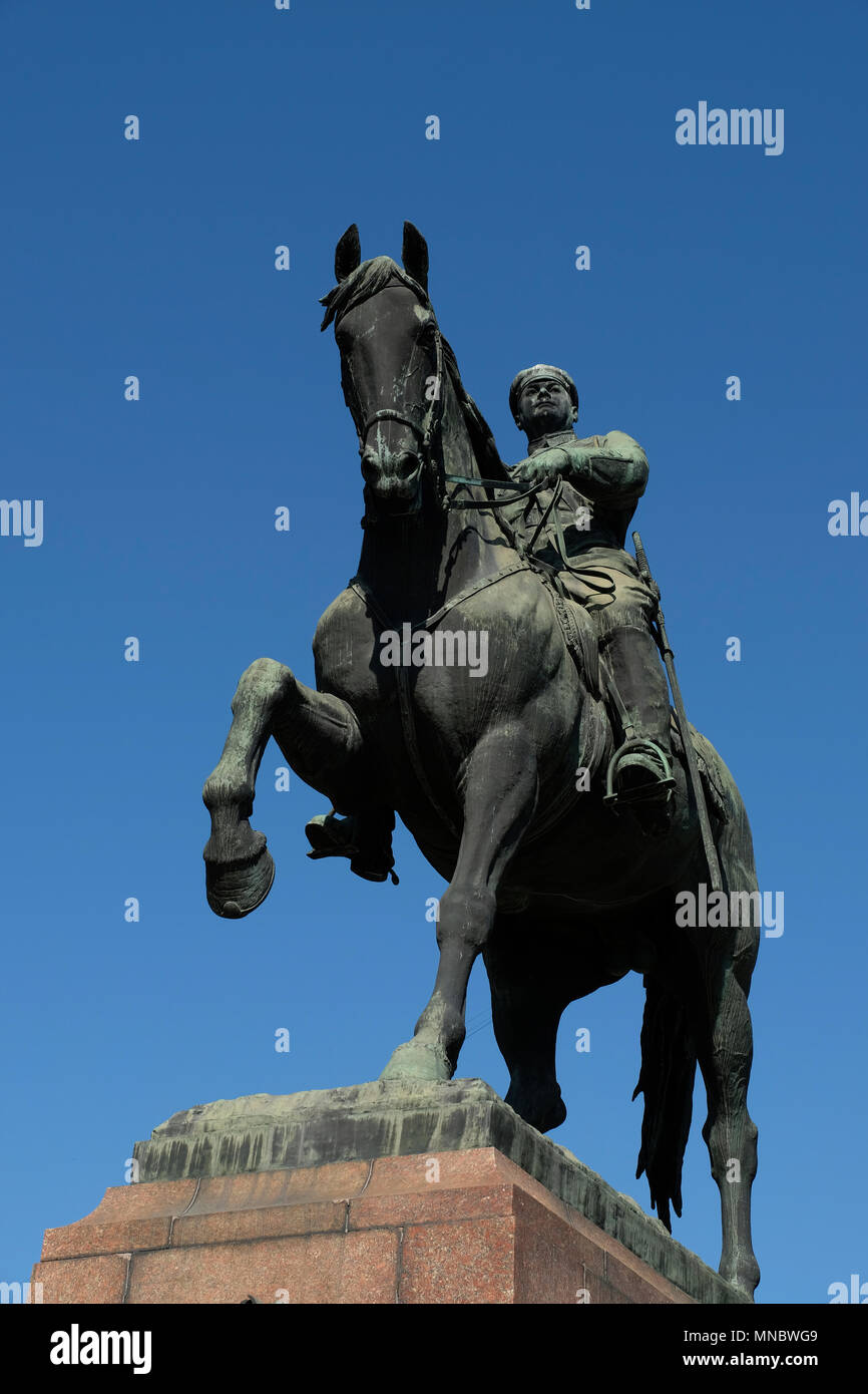 The equestrian statue of Grigore Cotovschi or Grigori Kotovski who was ...