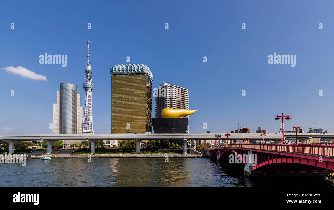 Beautiful japan asahi building hi-res stock photography and images - Alamy