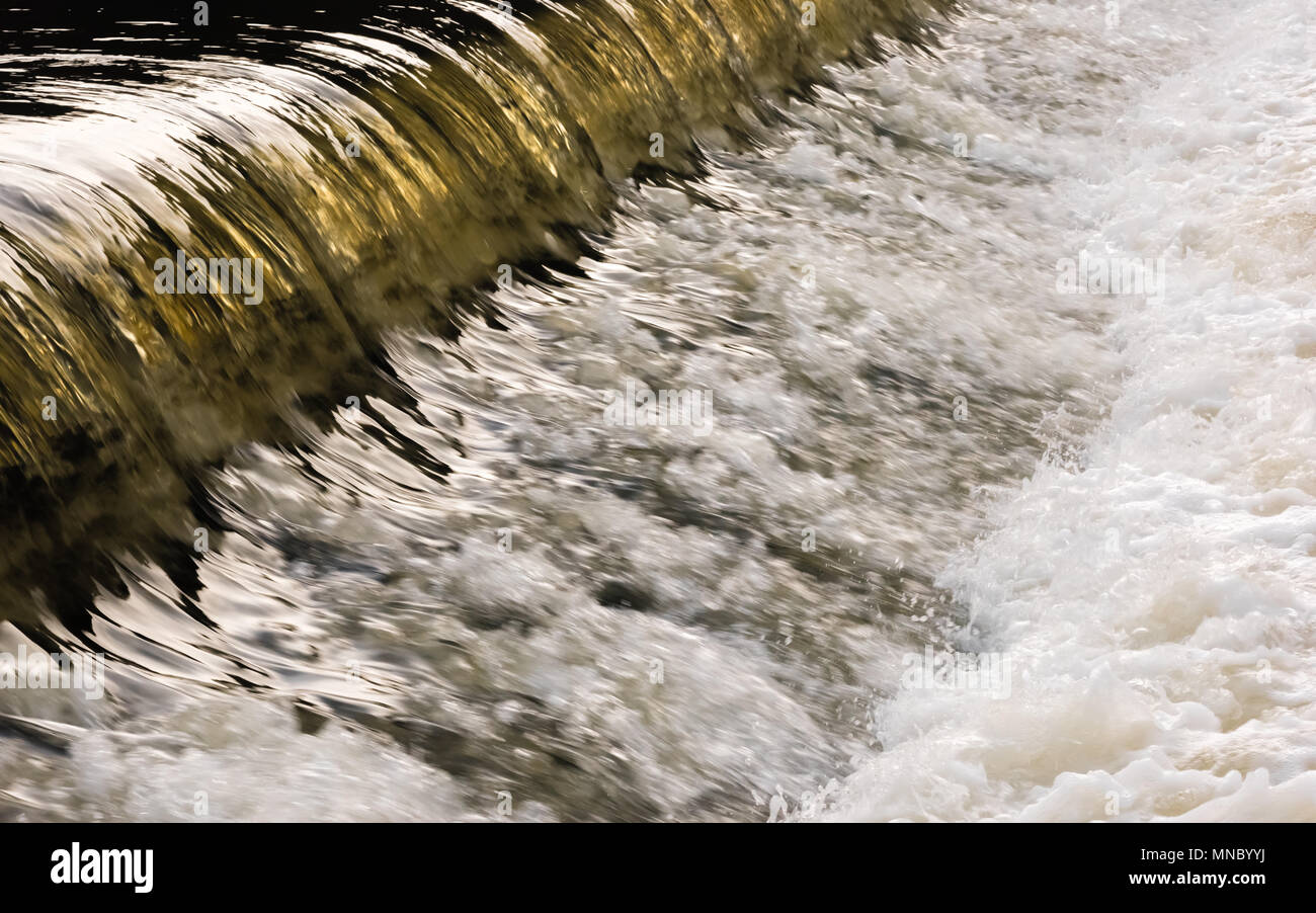the waterfall from the weir Stock Photo - Alamy