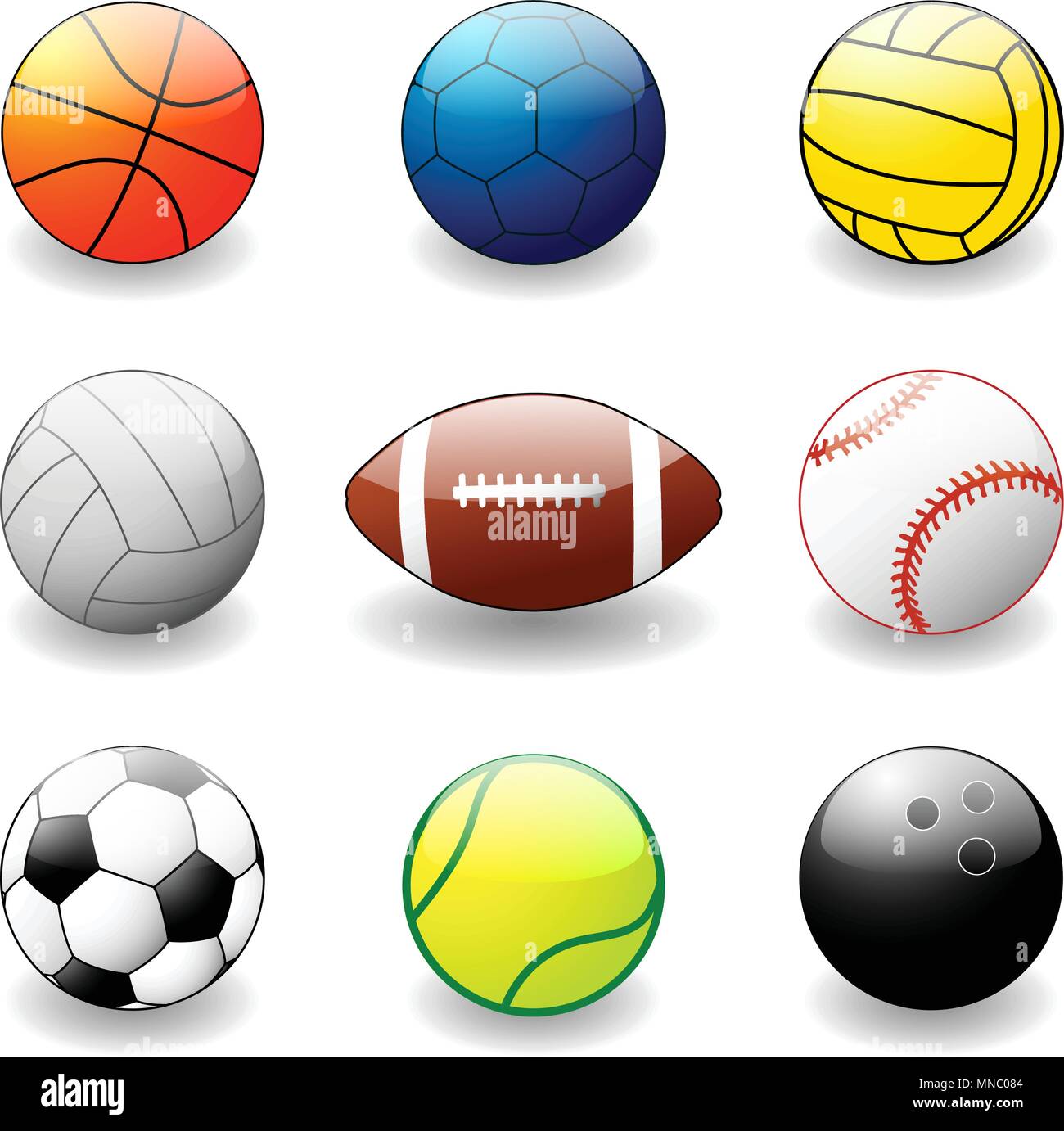 collection of sport balls - vector Stock Vector Image & Art - Alamy