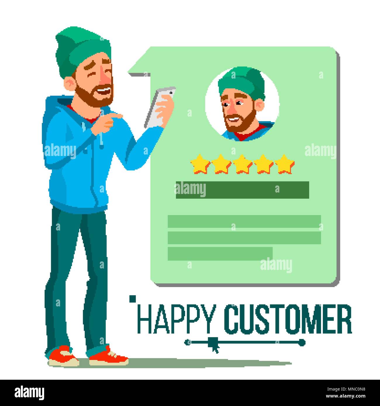 Happy Client Vector. Positive Testimonials. Happiness. Isolated Flat ...