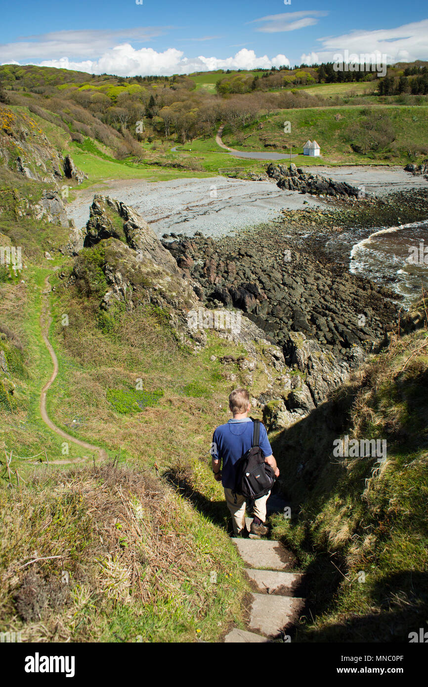 The Southern Upland Way walker walking down to Port Kale and its oddly ...