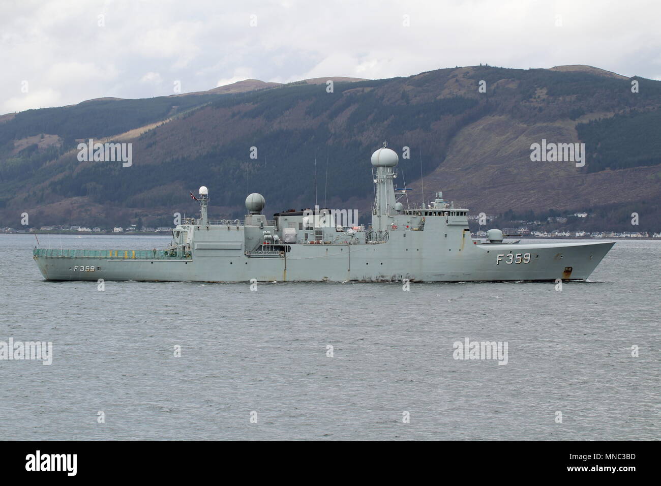 KDM Vaederren (F359), a Thetis-class frigate operated by the Royal ...
