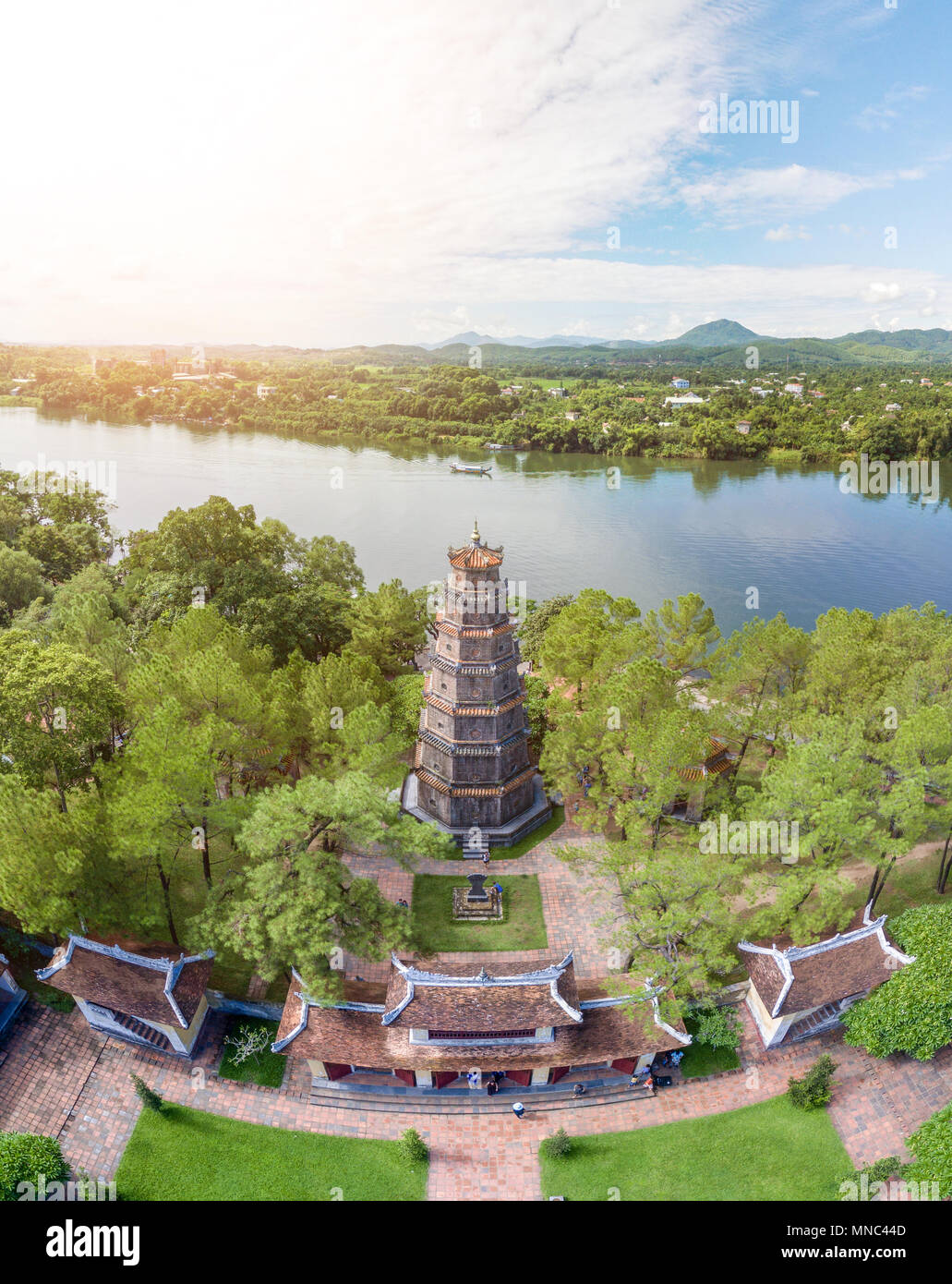 Thien Mu Pagoda, Hue, Vietnam, high angle view Stock Photo - Alamy