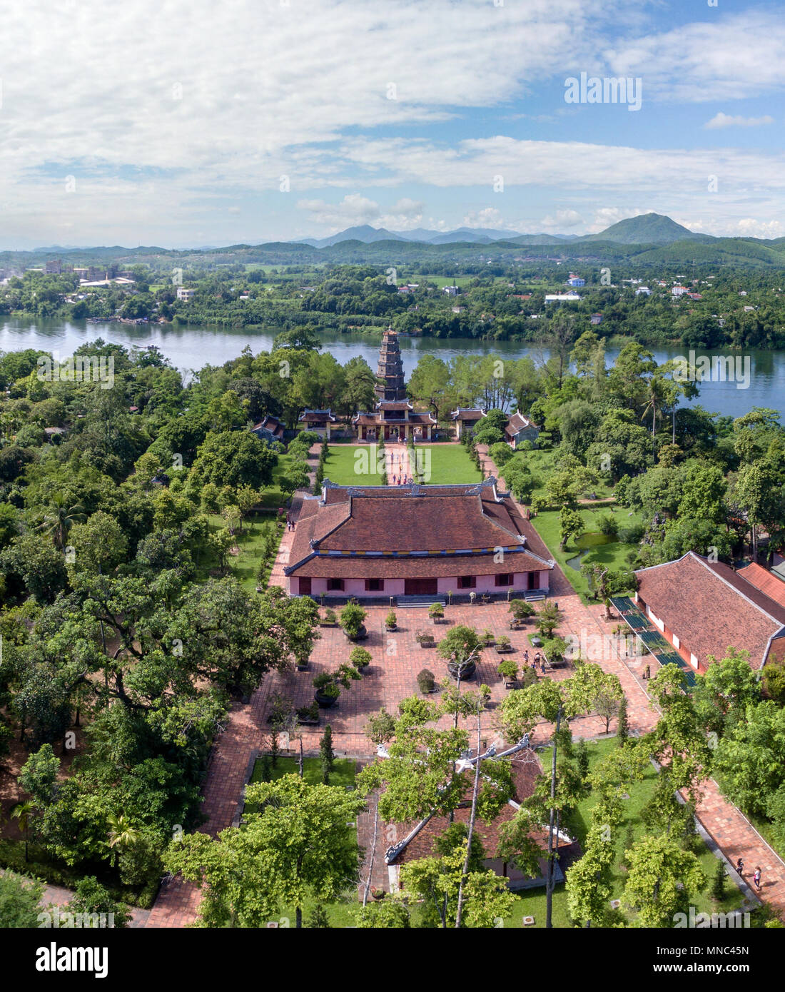 Thien Mu Pagoda, Hue, Vietnam, high angle view Stock Photo - Alamy