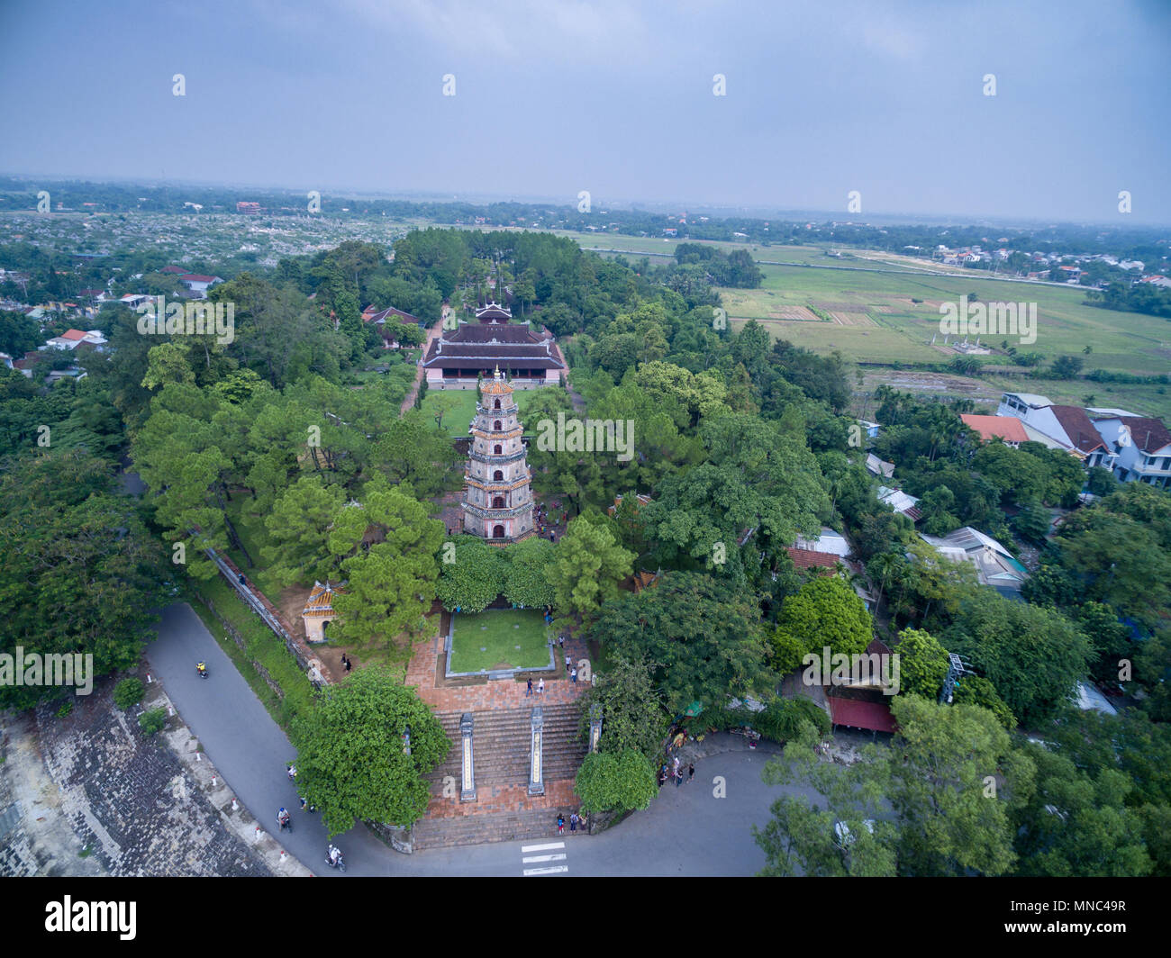 Thien Mu Pagoda, Hue, Vietnam, high angle view Stock Photo - Alamy