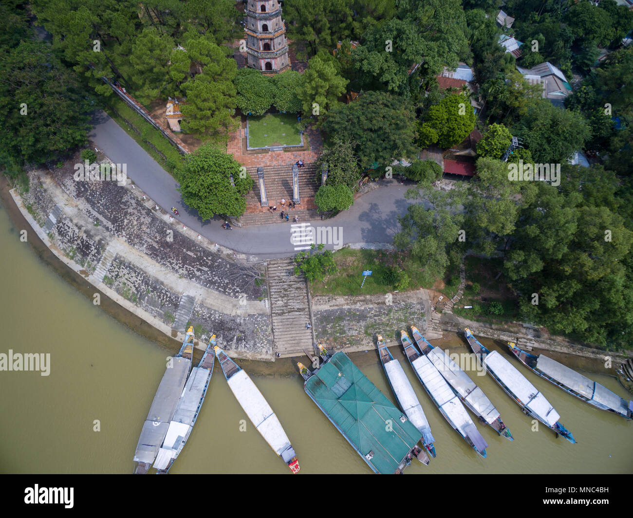 Thien Mu Pagoda, Hue, Vietnam, high angle view Stock Photo - Alamy