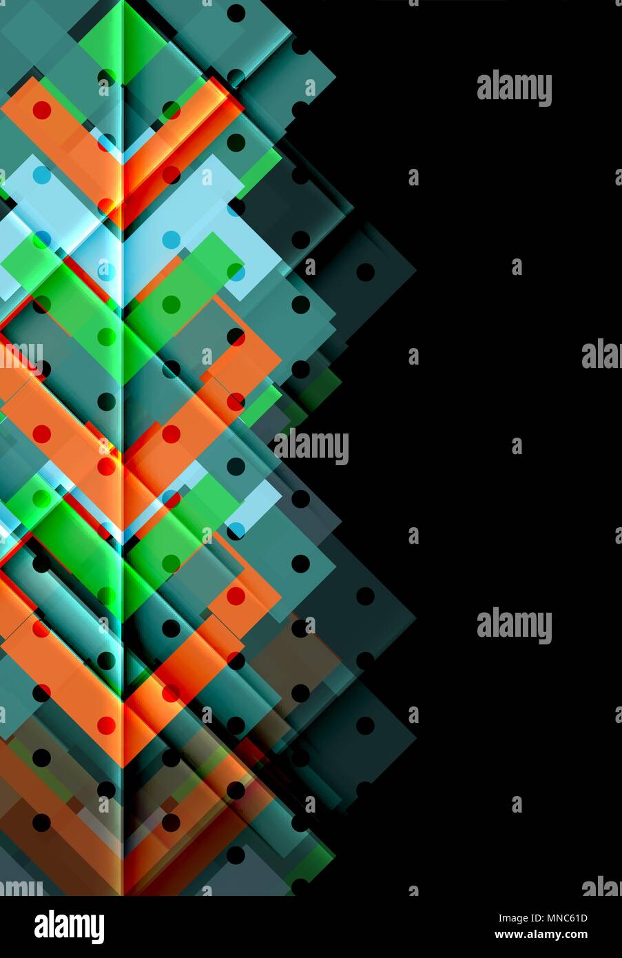 Colorful triangles and arrows on dark background. Colorful triangles ...