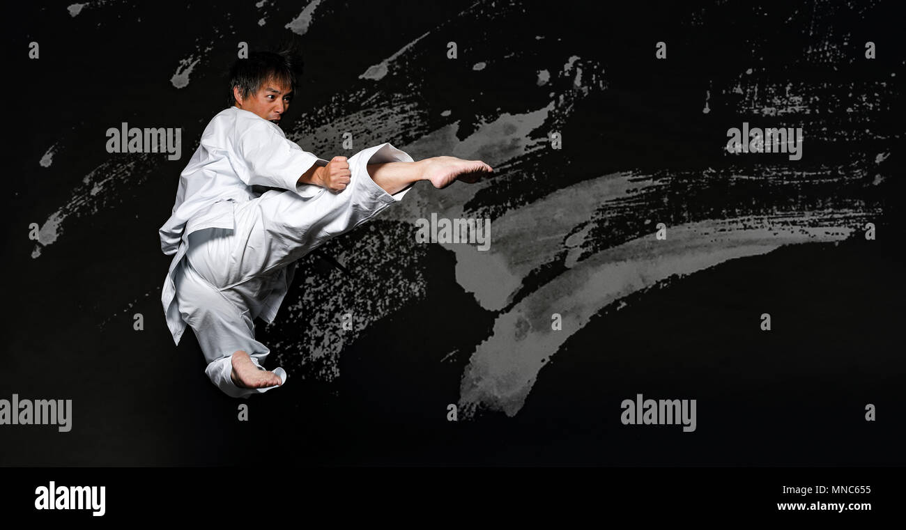 Image composite of Japanese karate athlete Stock Photo - Alamy