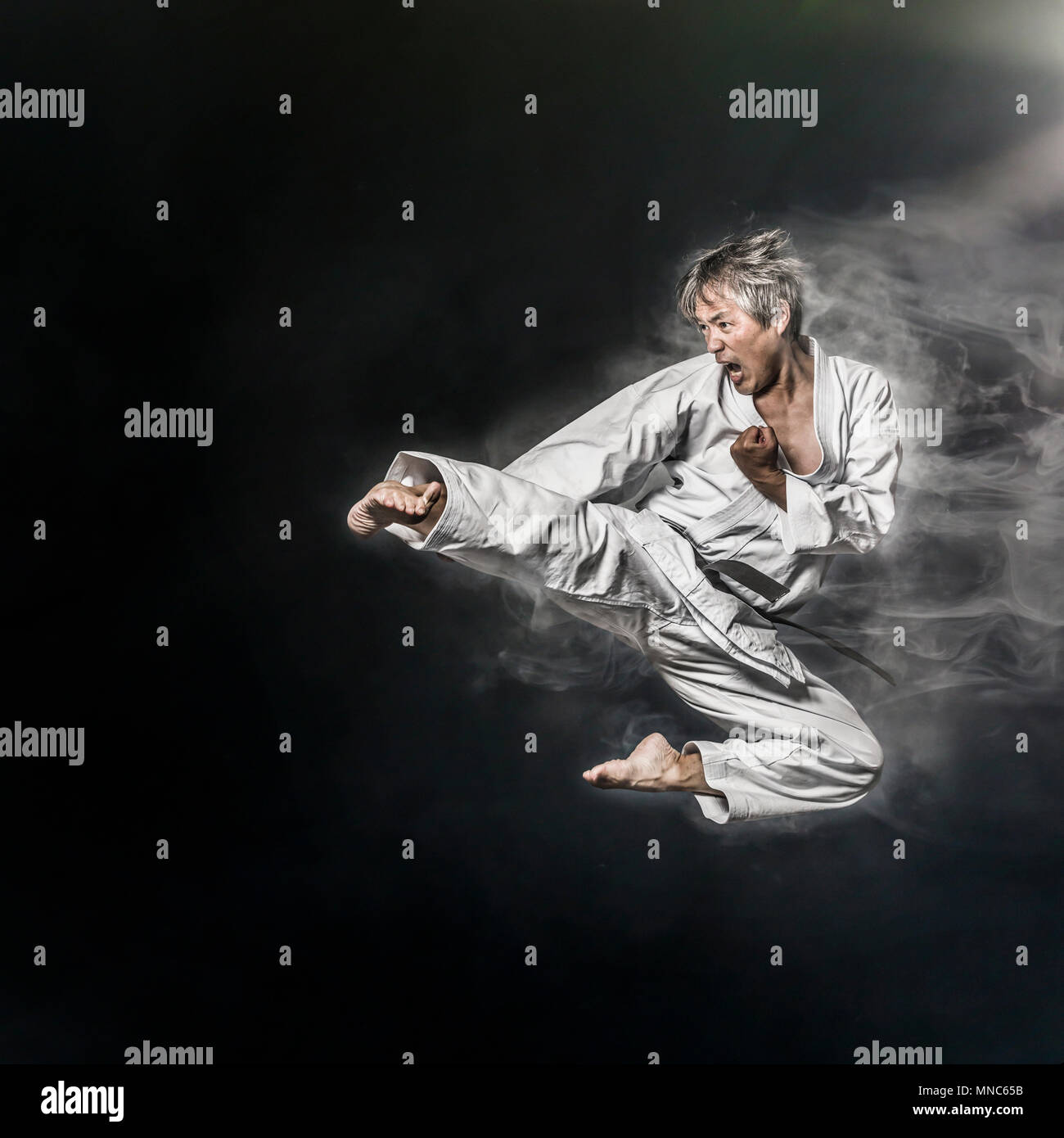 Image composite of Japanese karate athlete Stock Photo - Alamy